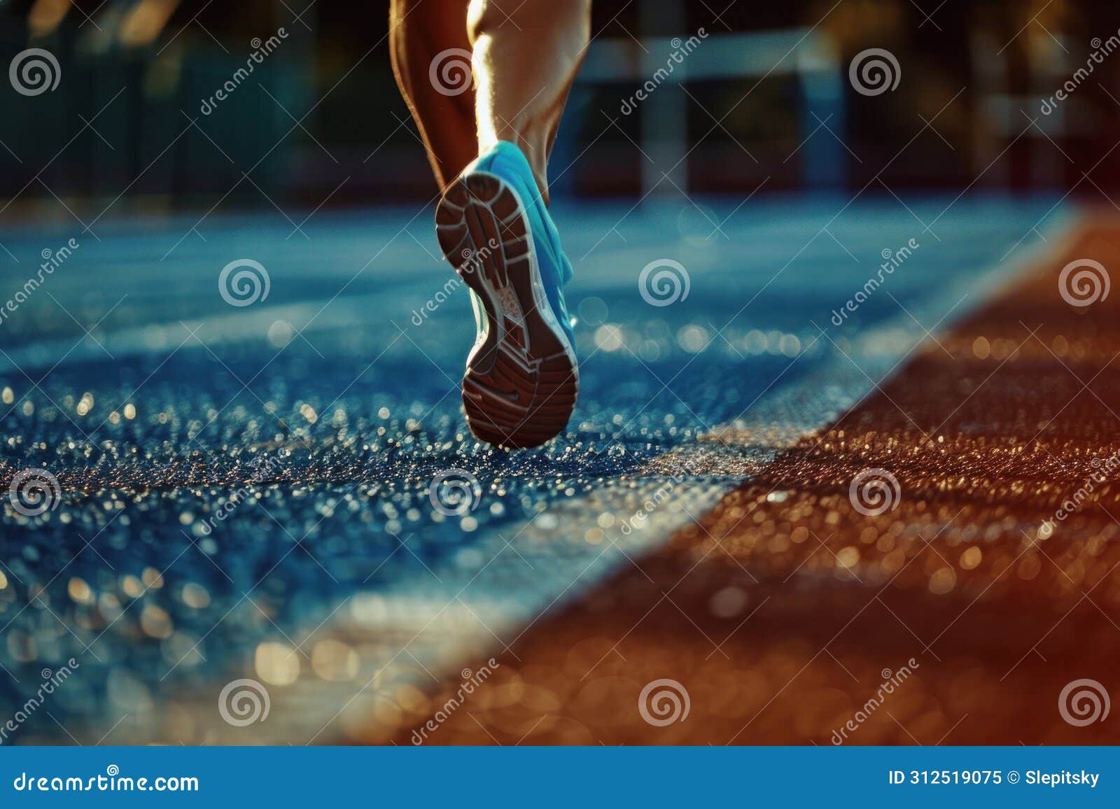 Runner S Feet on Track with Sparkling Effects Stock Image - Image of ...