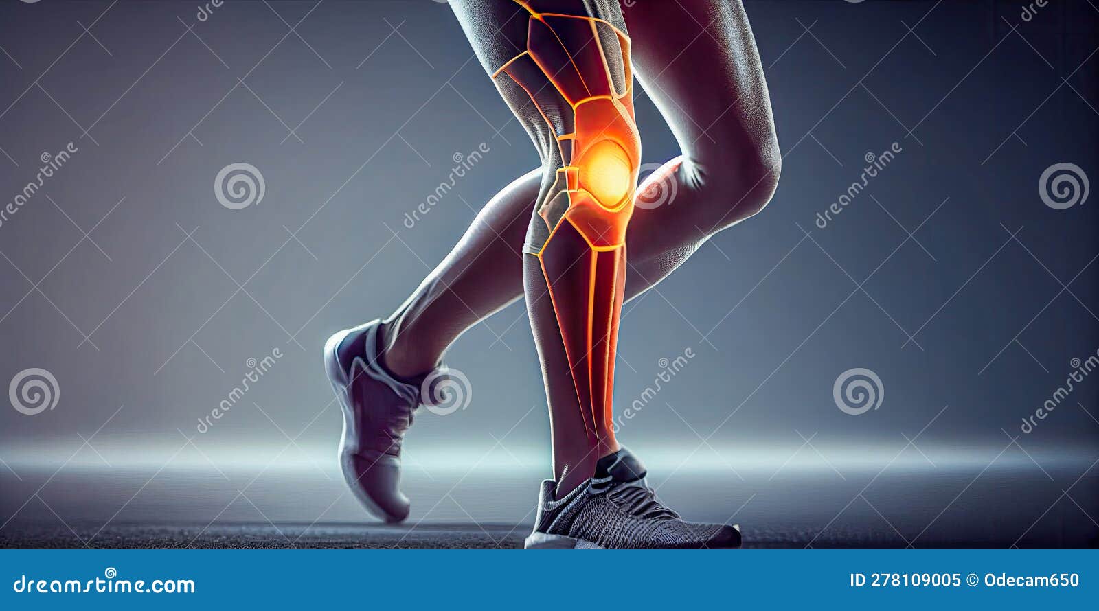 Runner S Knee Injury Doing Sport Stock Illustration - Illustration of ...