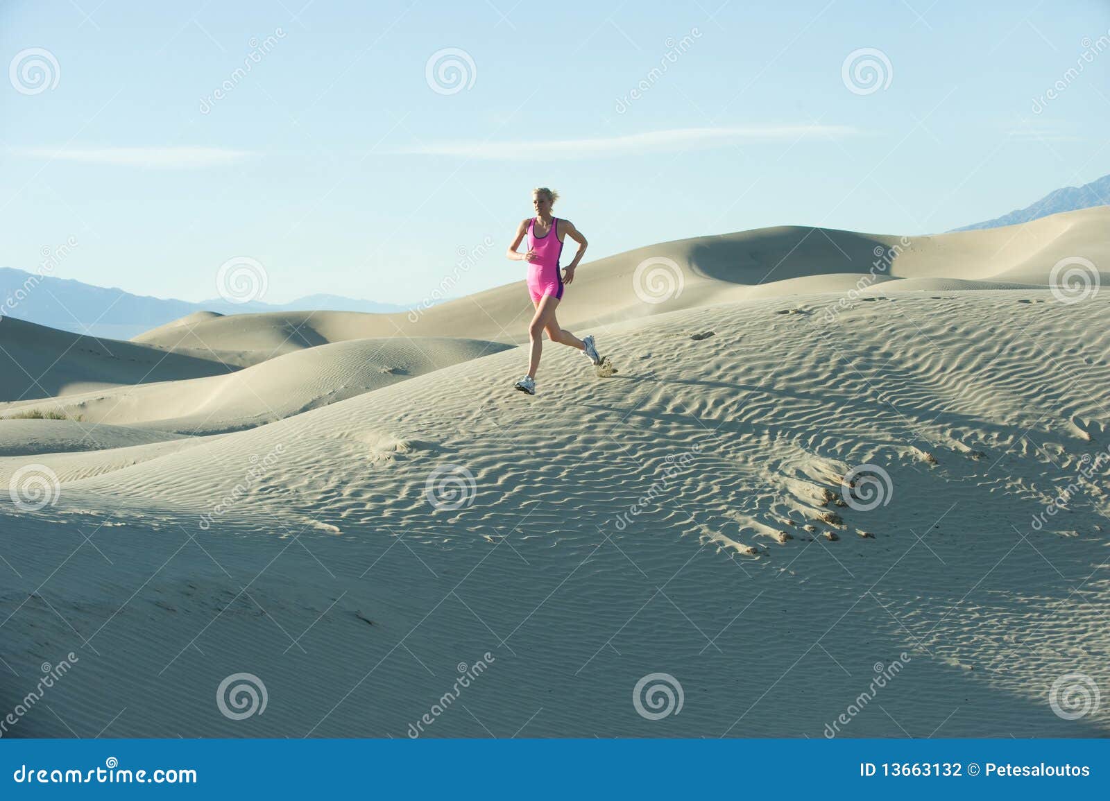 Runner on Sand Dunes stock photo. Image of land, fitness - 13663132