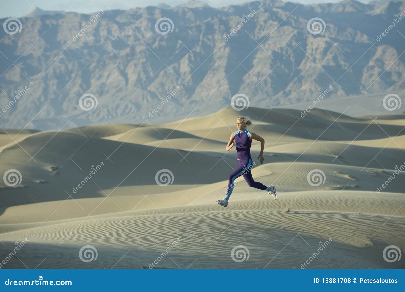 Runner on Sand Dunes stock photo. Image of blonde, body - 13881708