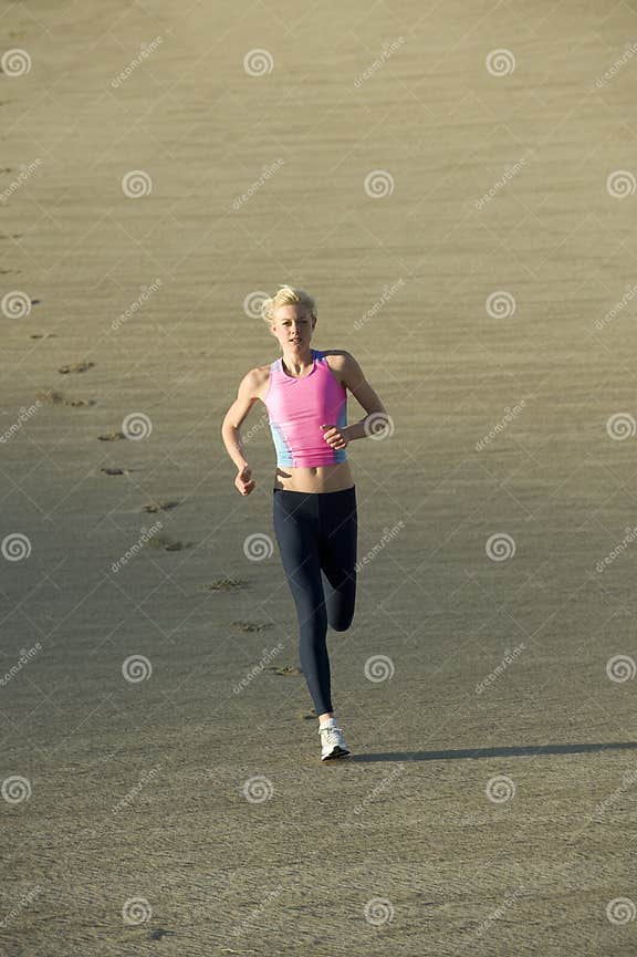 Runner on sand dunes stock image. Image of alone, area - 13881719