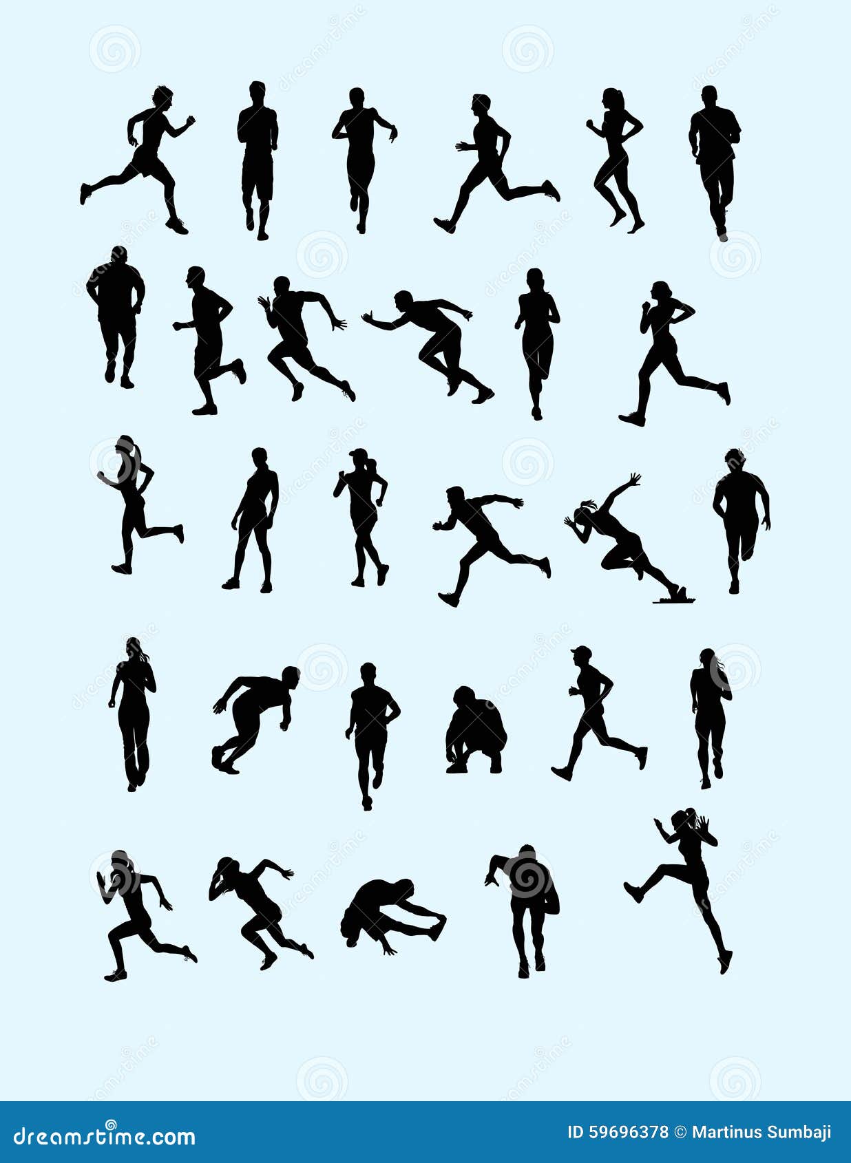 A Runner Silhouette Sprinter Runner Or Jogger Running Track Or Jogging ...