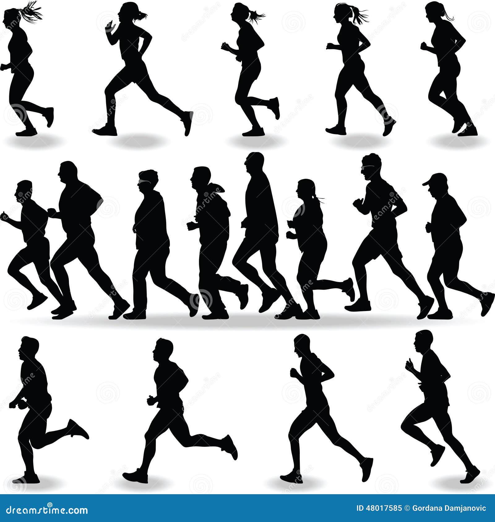 Runner silhouette stock illustration. Illustration of outdoor - 48017585
