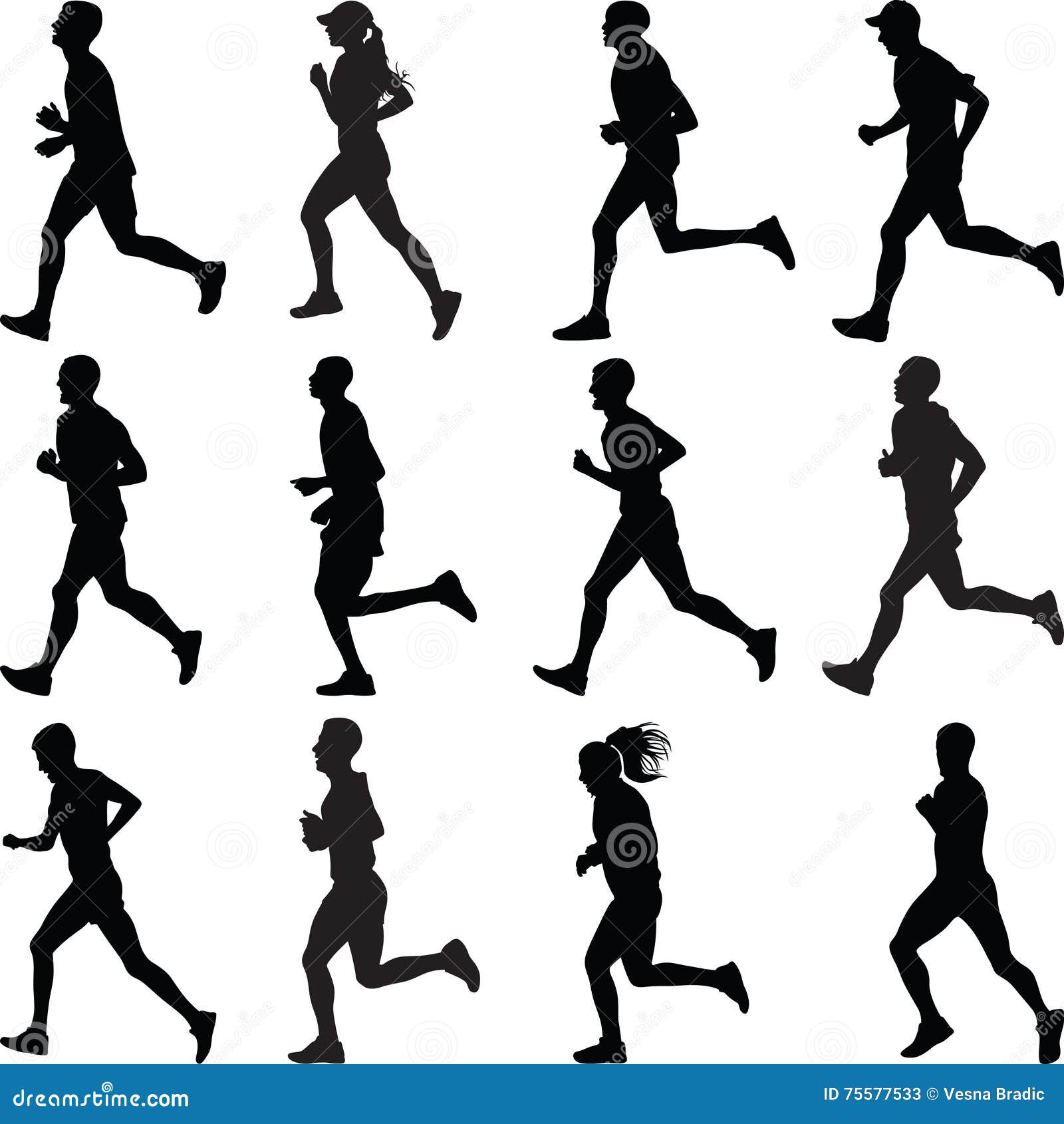 Runner Silhouette Vector | CartoonDealer.com #75577533