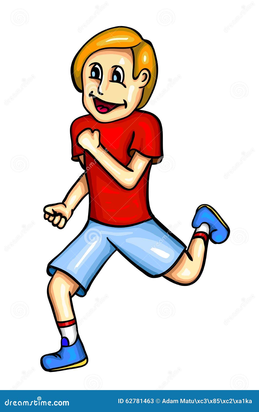 Runner with smile stock vector. Illustration of sport - 62781463