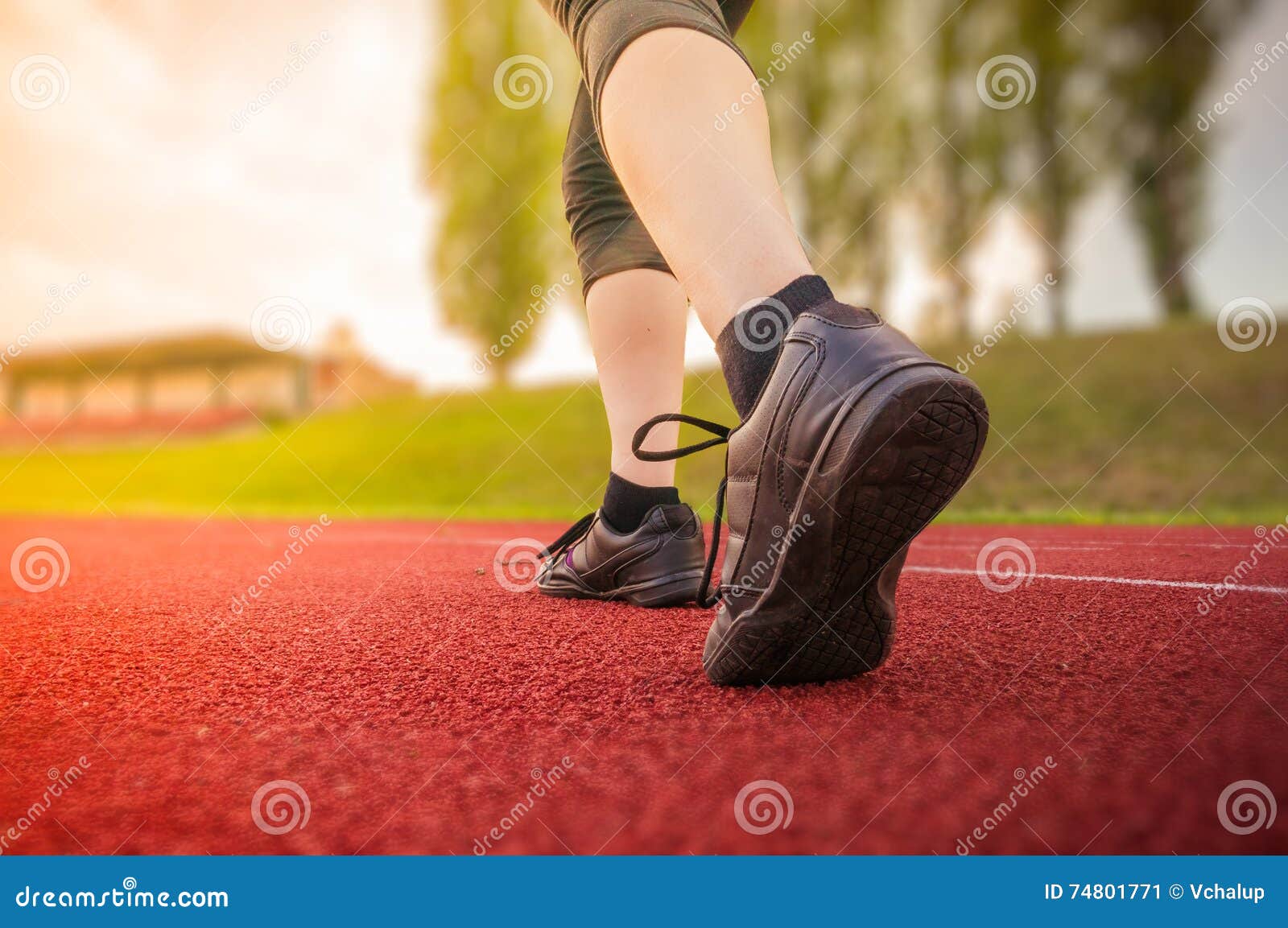 Runner or Sprinter is Running in Stadium at Evening Stock Image - Image ...