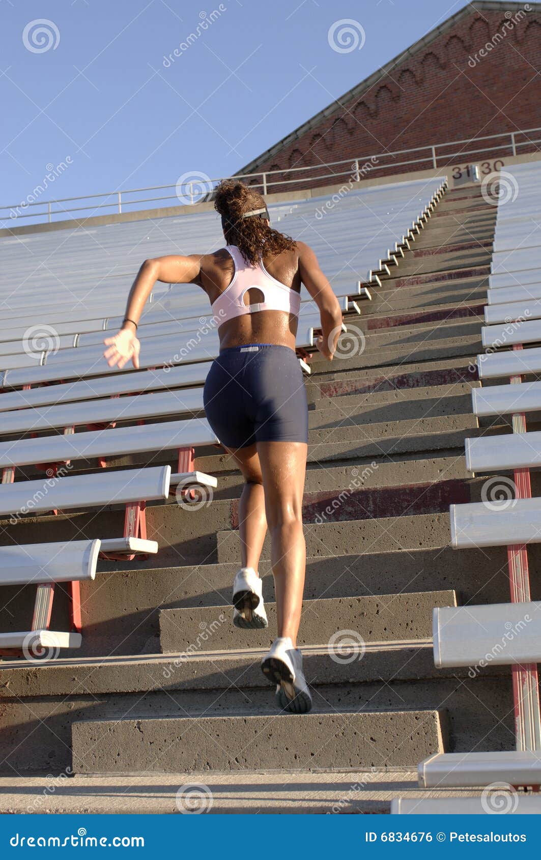 Runner on stadium stairs stock photo. Image of jogging - 6834676