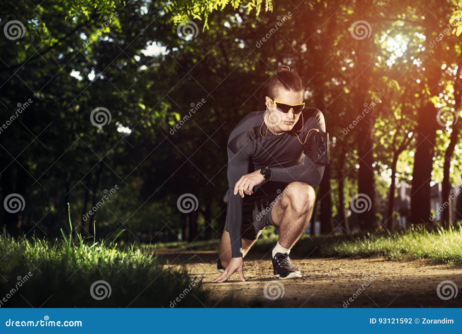 Runner on a start stock photo. Image of workout, background - 93121592