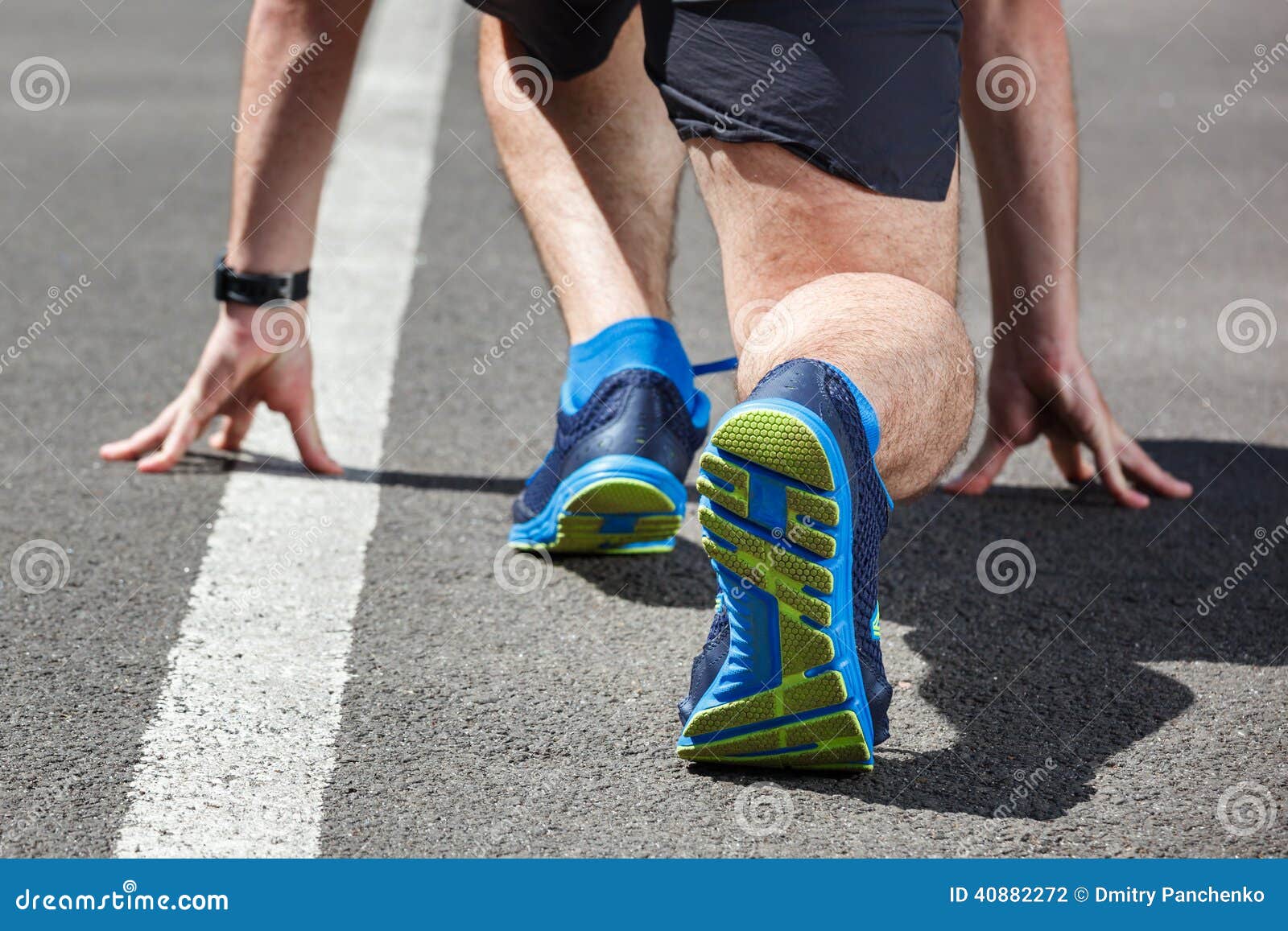 Runner in start position. stock photo. Image of concept - 40882272