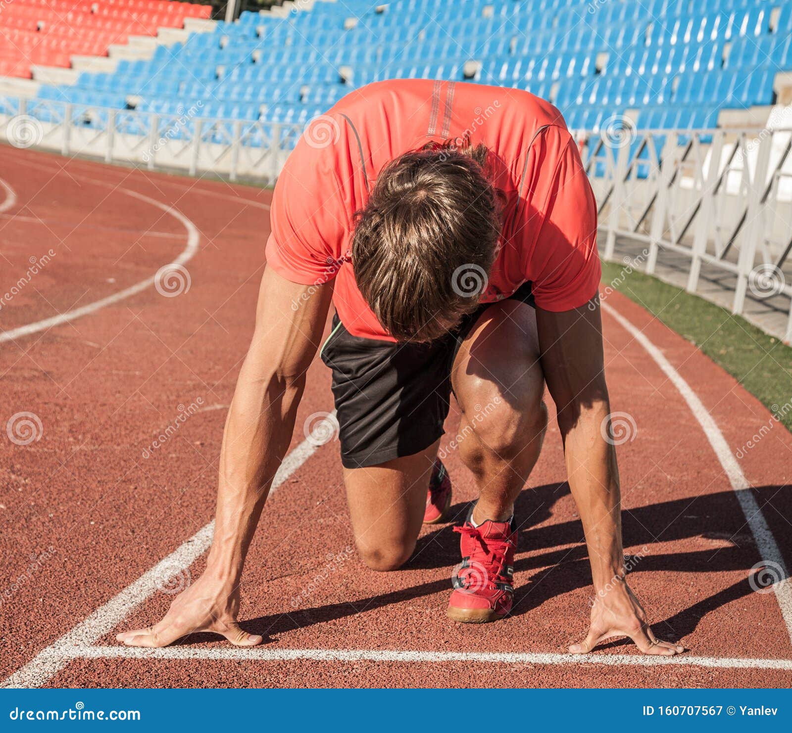 Runner at the start stock image. Image of muscular, runner - 160707567