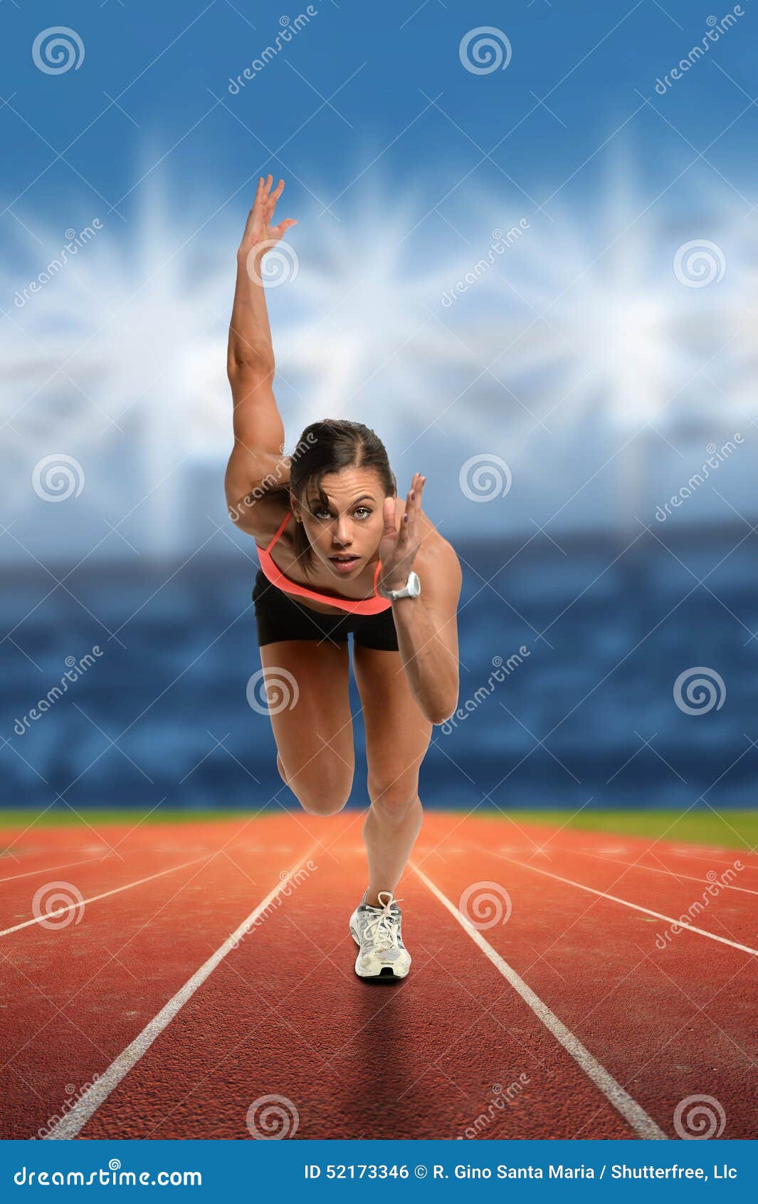 Track Runners At The Starting Line