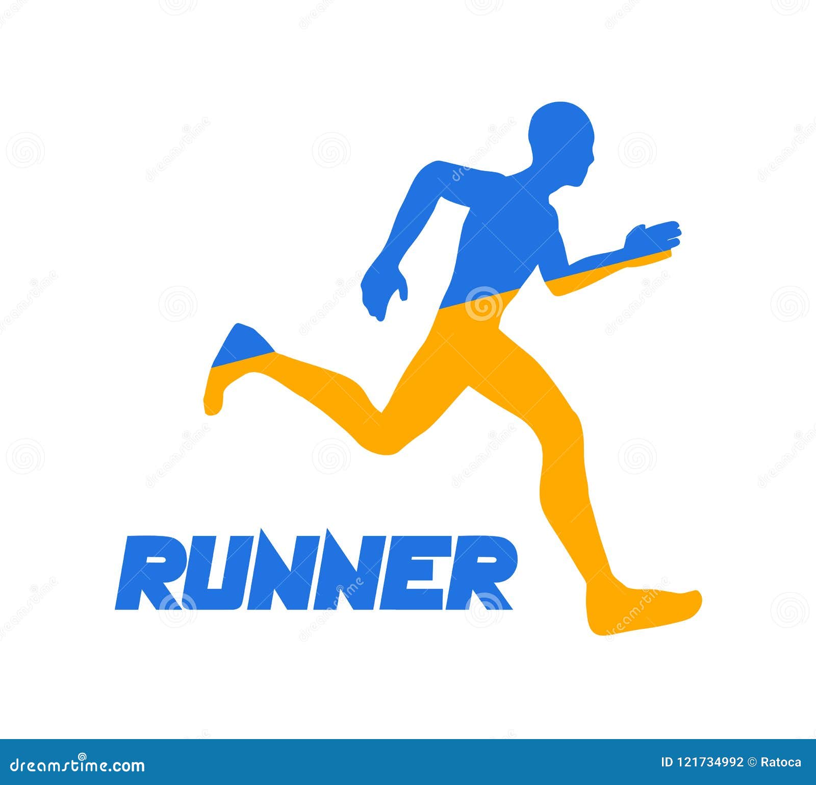 Runner symbol design stock vector. Illustration of yellow - 121734992