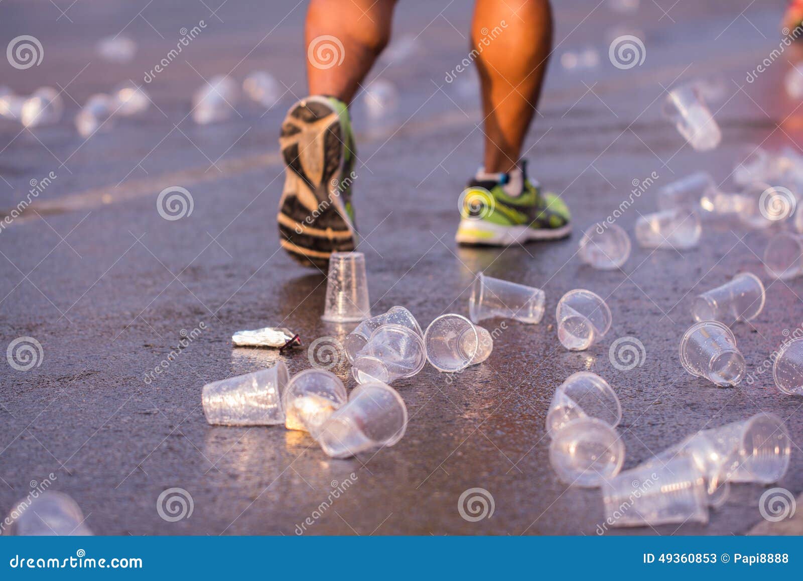 Runner Take a Water in a Marathon Race Editorial Stock Photo - Image of ...