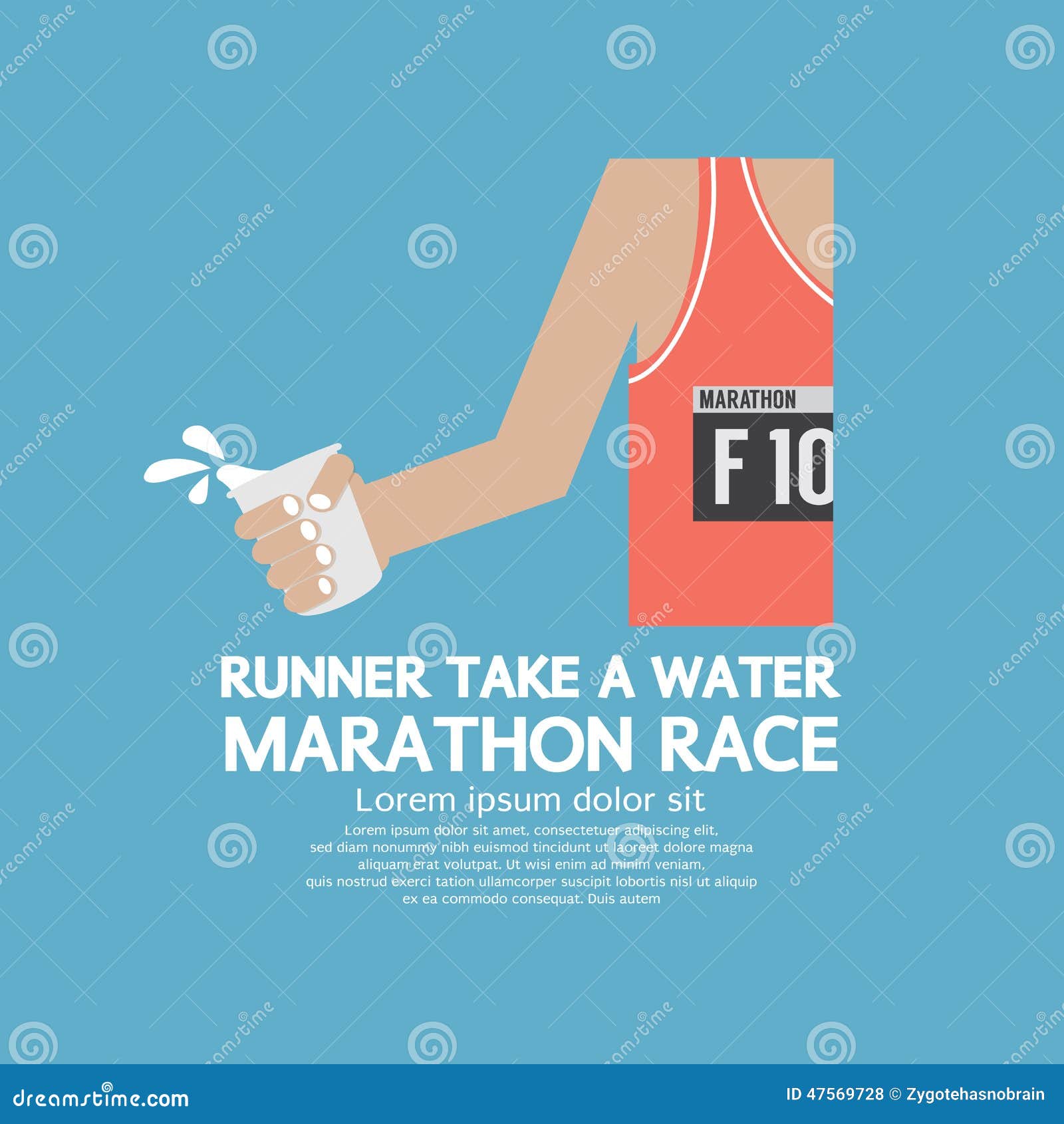 Runner Take a Water in a Marathon Race Stock Vector - Illustration of ...