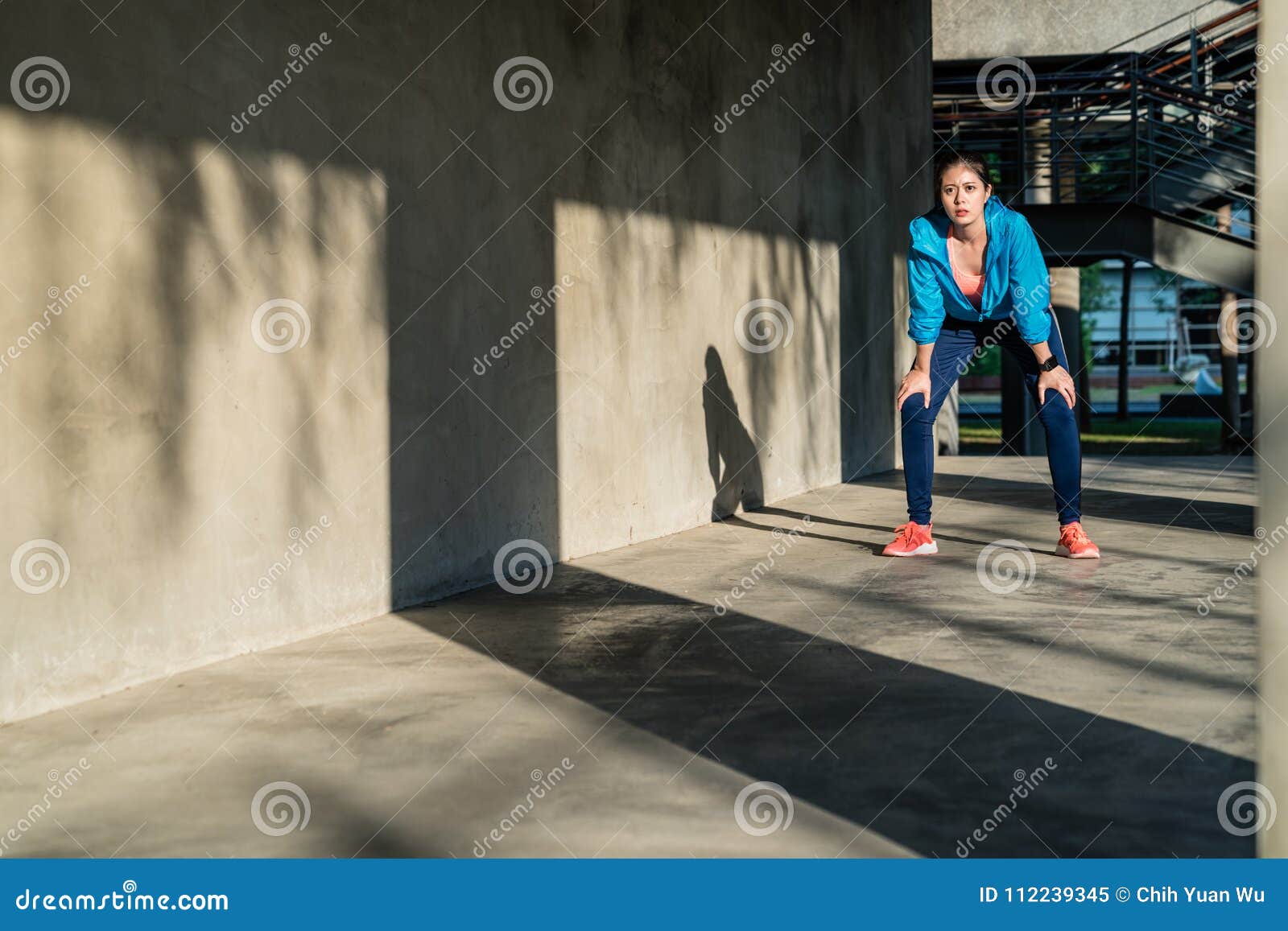 Runner Taking a Break after a Running Workout. Stock Image - Image of ...