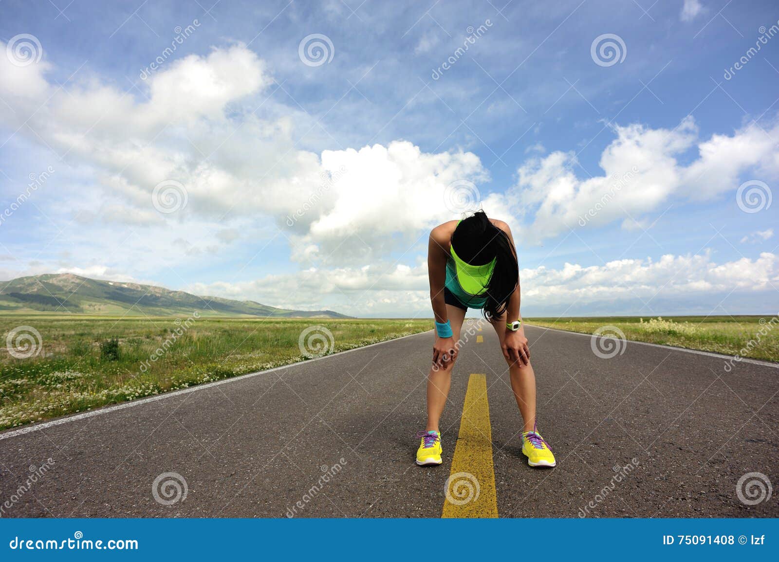Runner Taking a Rest after Running Trail Stock Photo - Image of ...