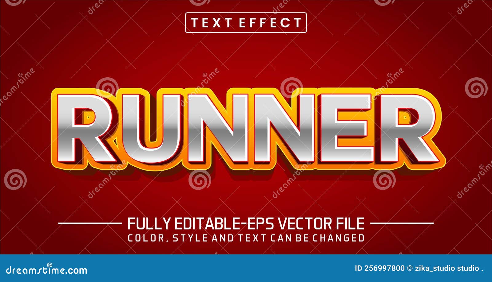 Runner Text Style Effect Editable Stock Vector - Illustration of title ...