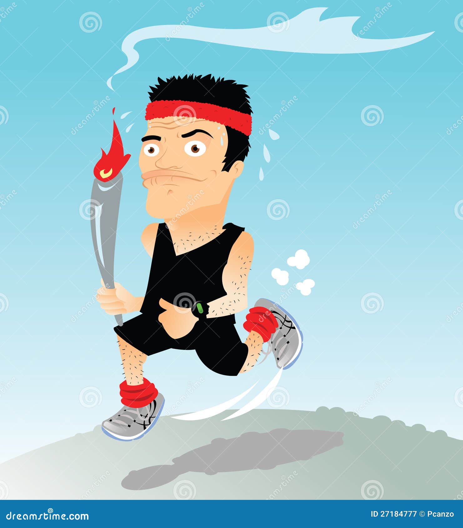 Runner with torch stock vector. Illustration of exercising - 27184777