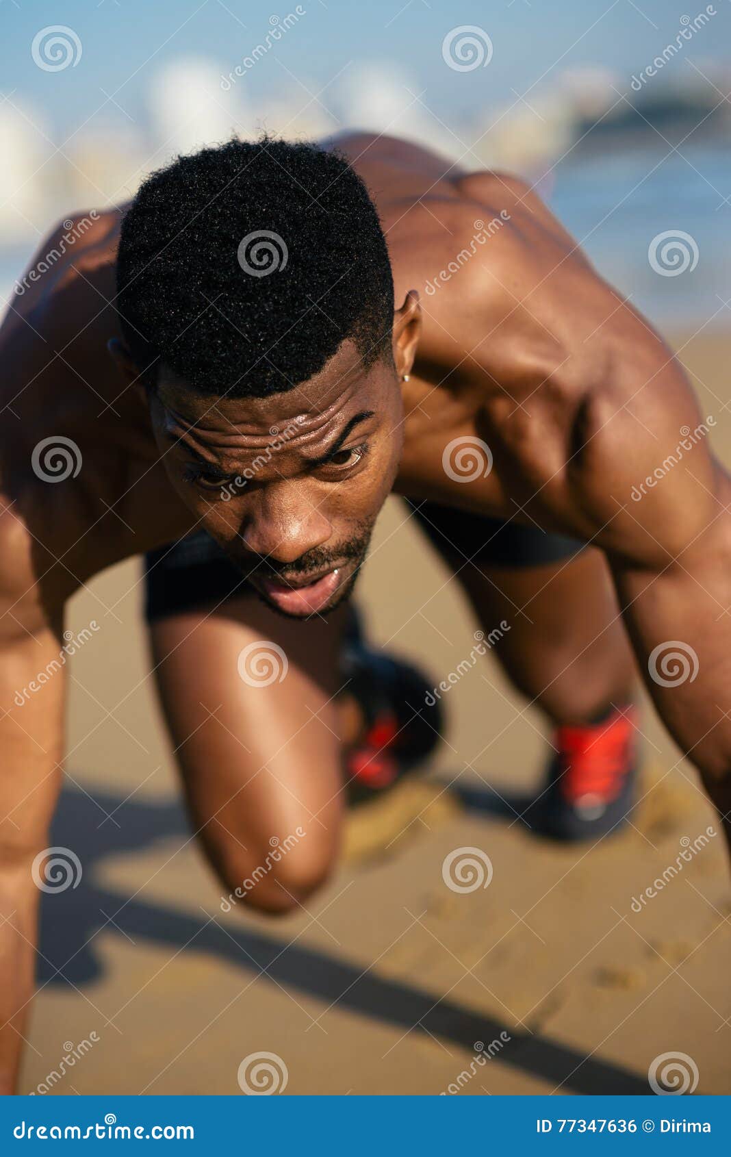 Runner Training at the Beach Stock Photo - Image of coast, lifestyle ...