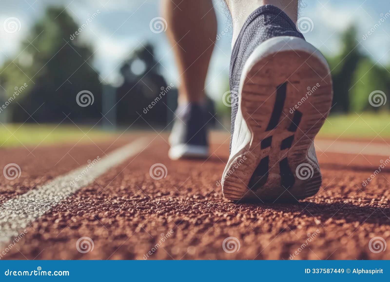 Runner is Training for a Competition on a Sunny Day Stock Image - Image ...