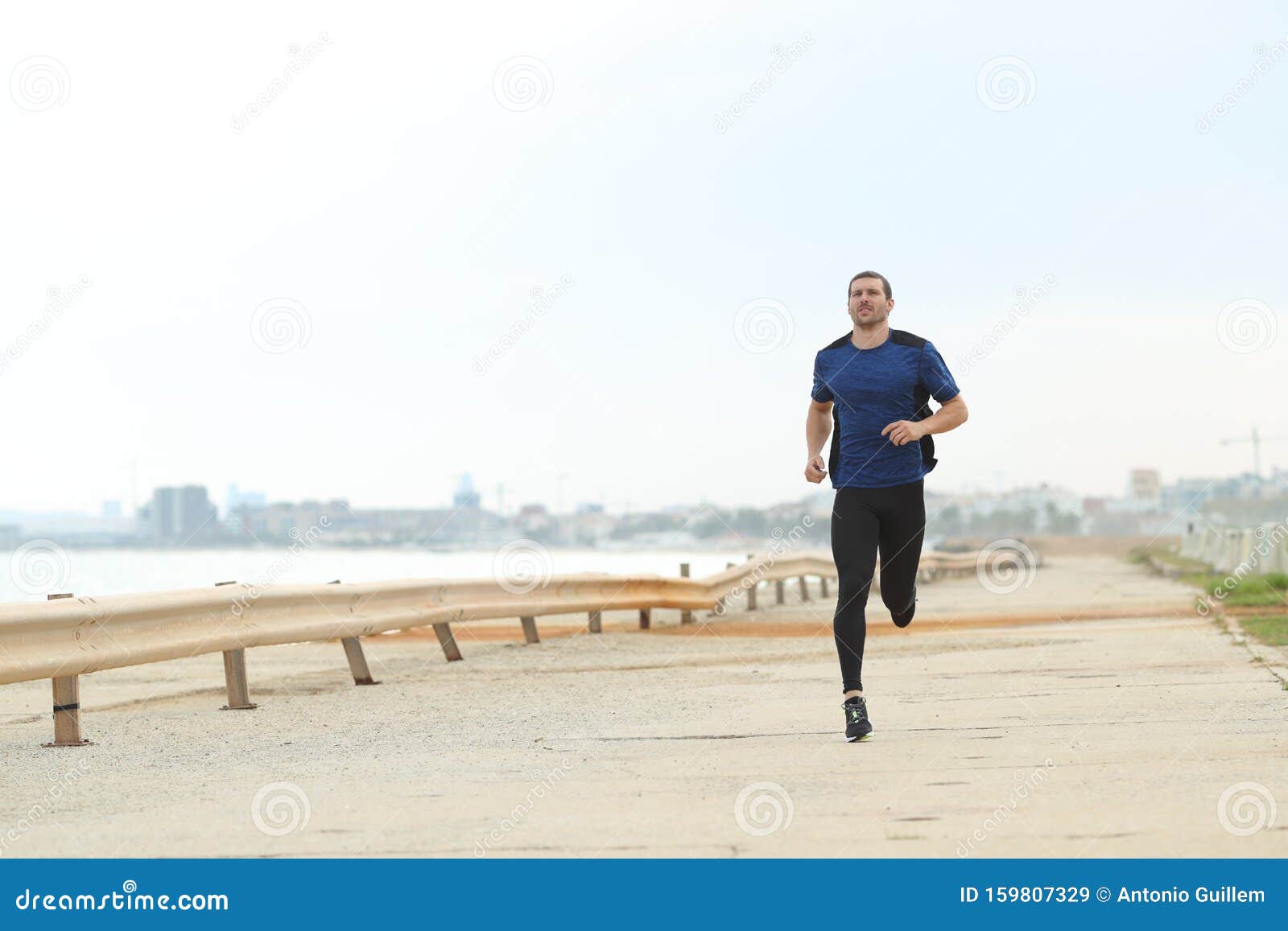 Runner Training Running Alone on the Beach Stock Image - Image of ...