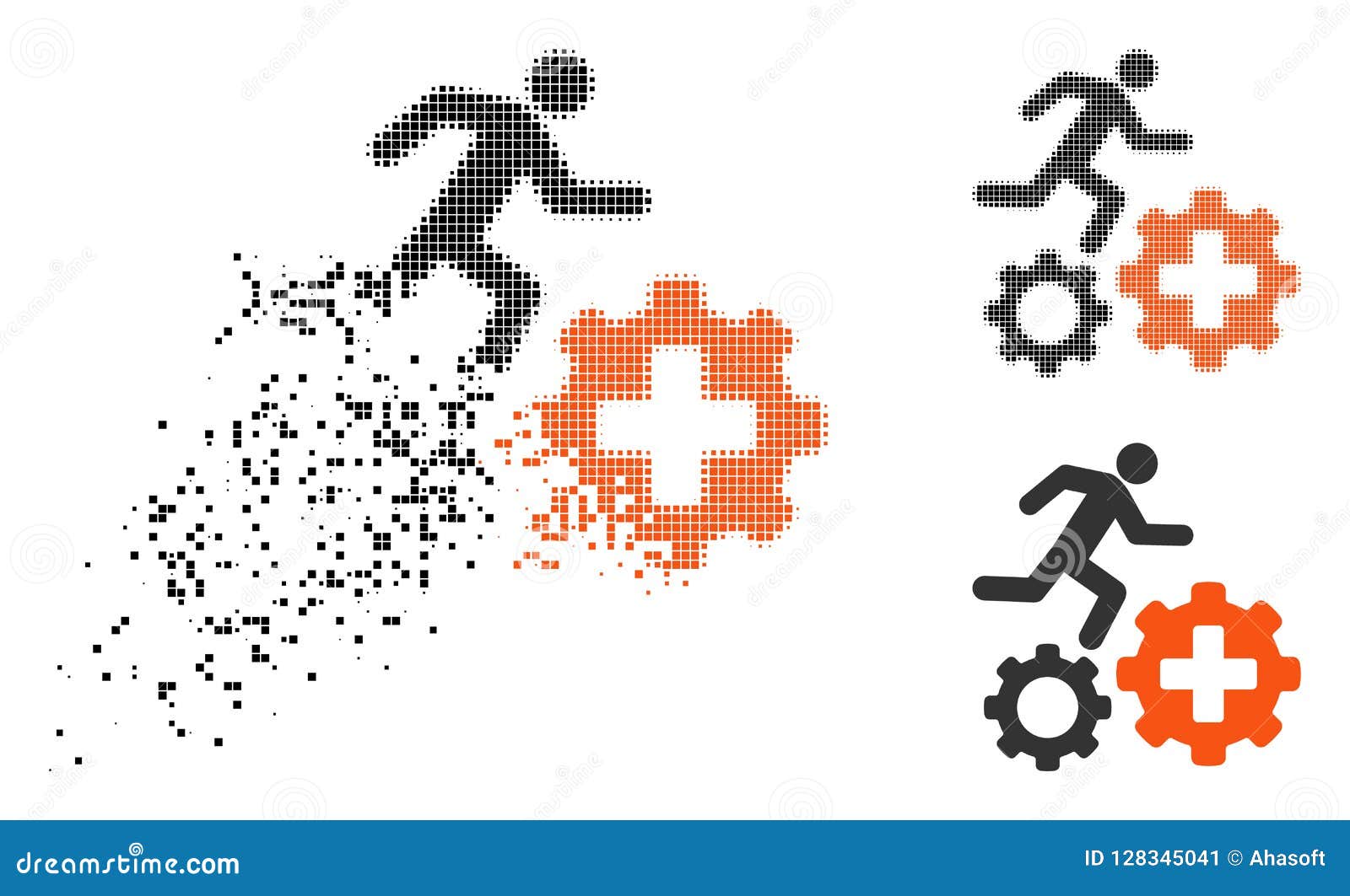 Pixel Art Runner Vector Illustration | CartoonDealer.com #52642074