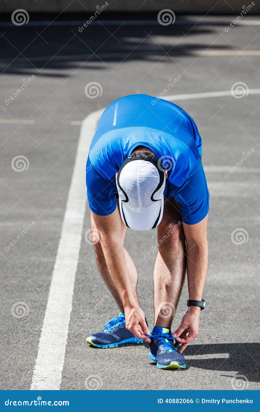 Runner Trying Running Shoes Getting Stock Photo - Image of hands ...