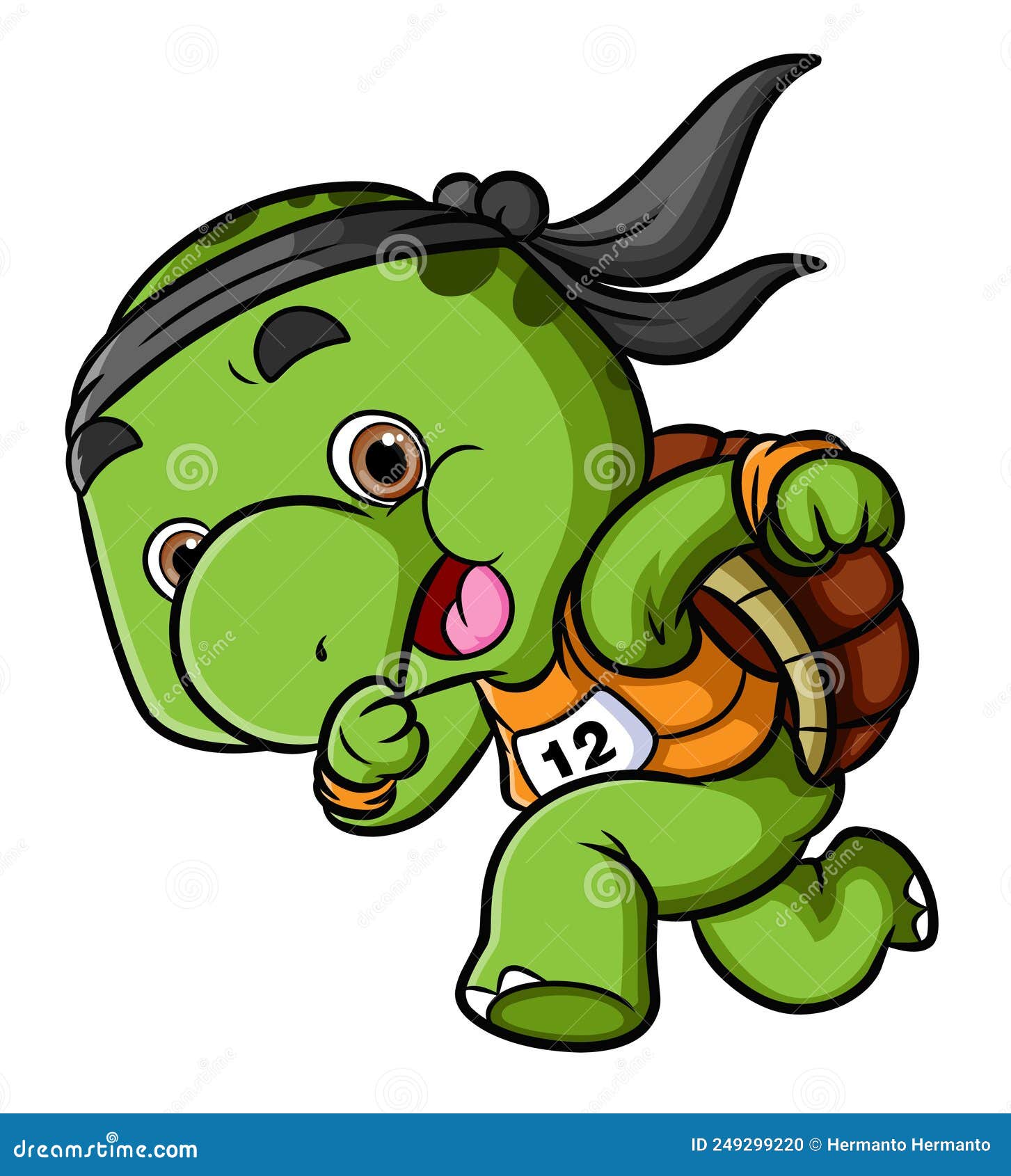 The Runner Turtle is Running in a Competition To Win Stock Vector ...