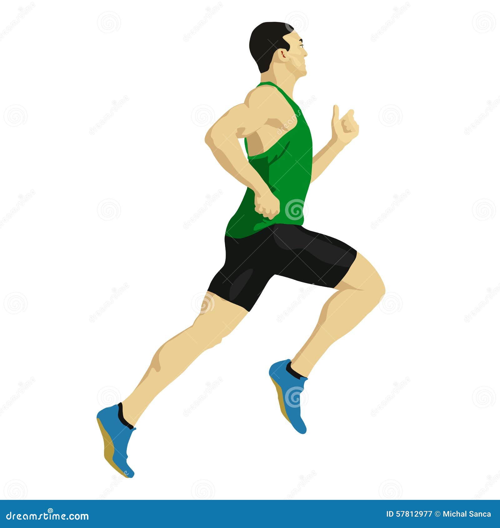Runner vector drawing stock vector. Illustration of athletic - 57812977