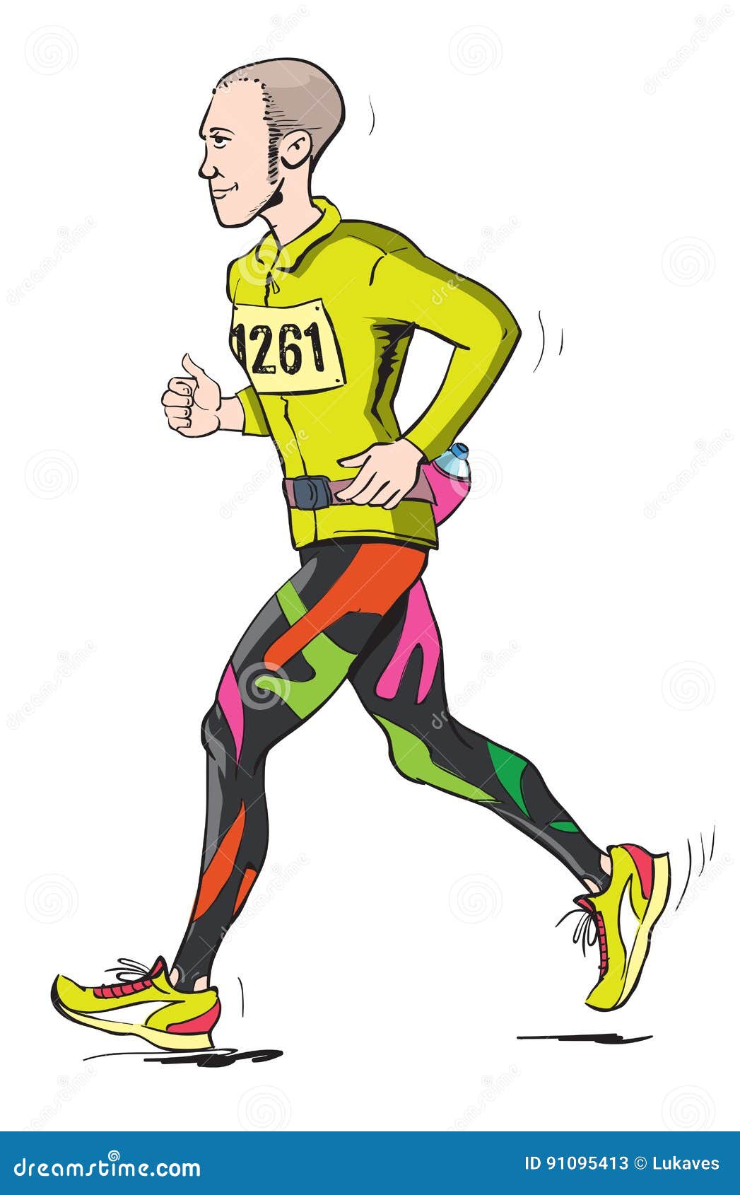 Runner stock vector. Illustration of athlete, marathon - 91095413