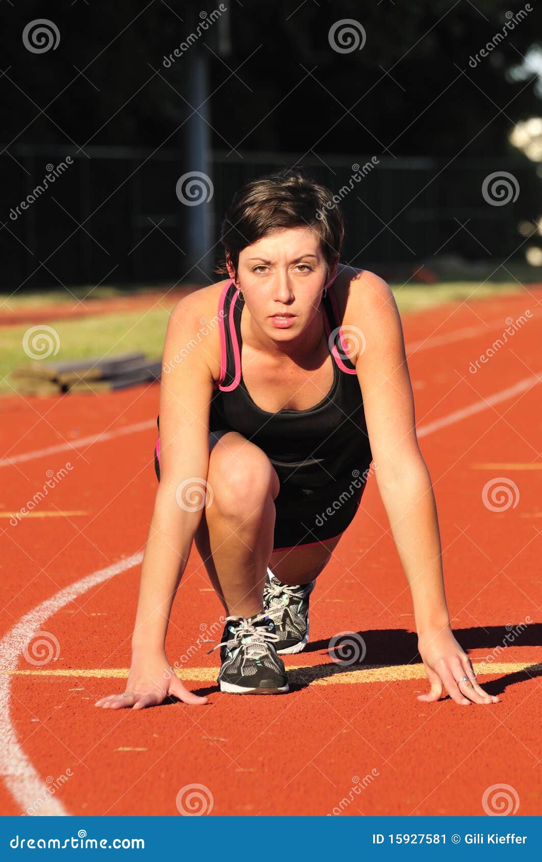 Runner Waiting at the Start Line Stock Image - Image of skinny ...