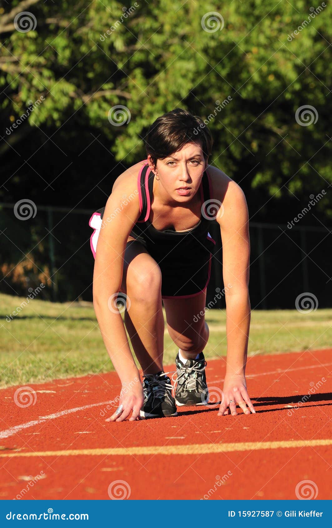 Runner Waiting at the Start Line Stock Image - Image of running ...