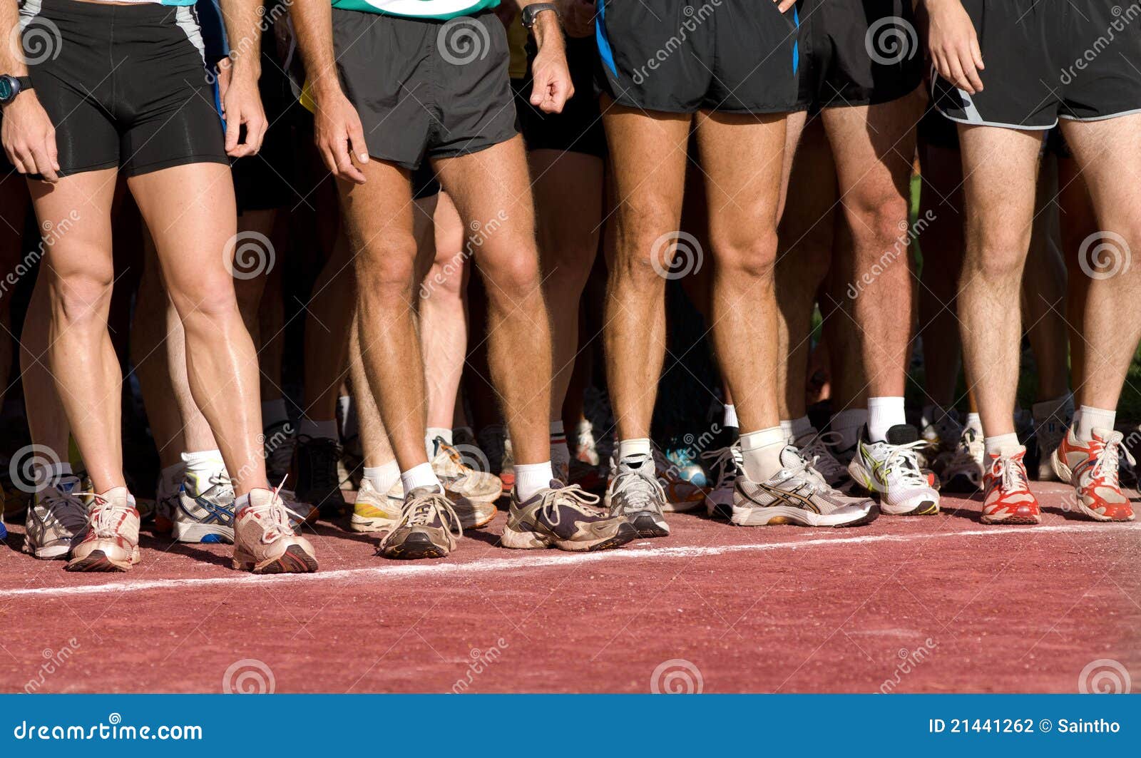 Runner Waiting To Run on the Line Stock Photo - Image of trail ...