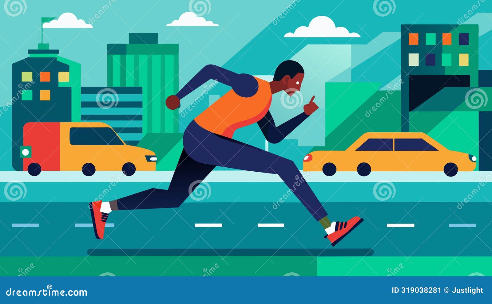 The Runner Weaves in and Out of Virtual Traffic Testing Their Speed and ...