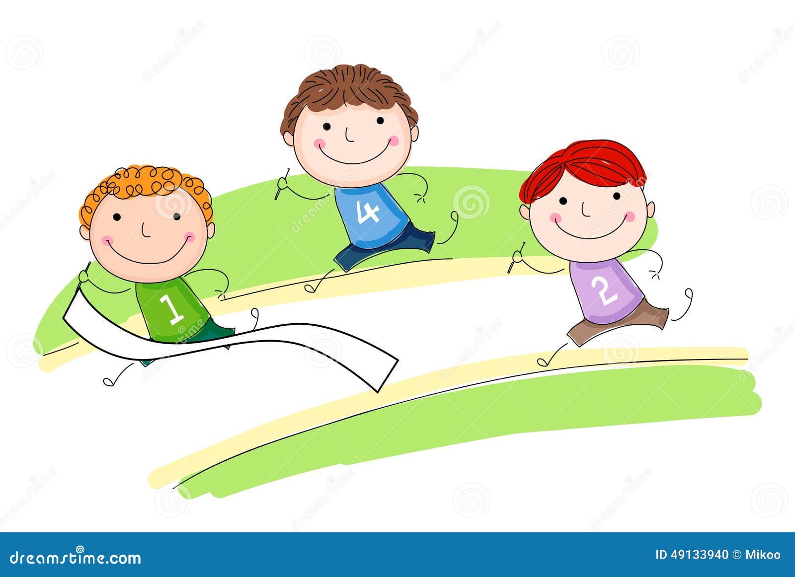 Runner winning the race stock vector. Illustration of girl - 49133940