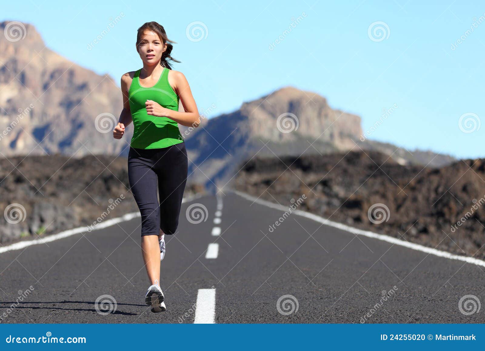 Runner woman running stock photo. Image of athlete, asian - 24255020