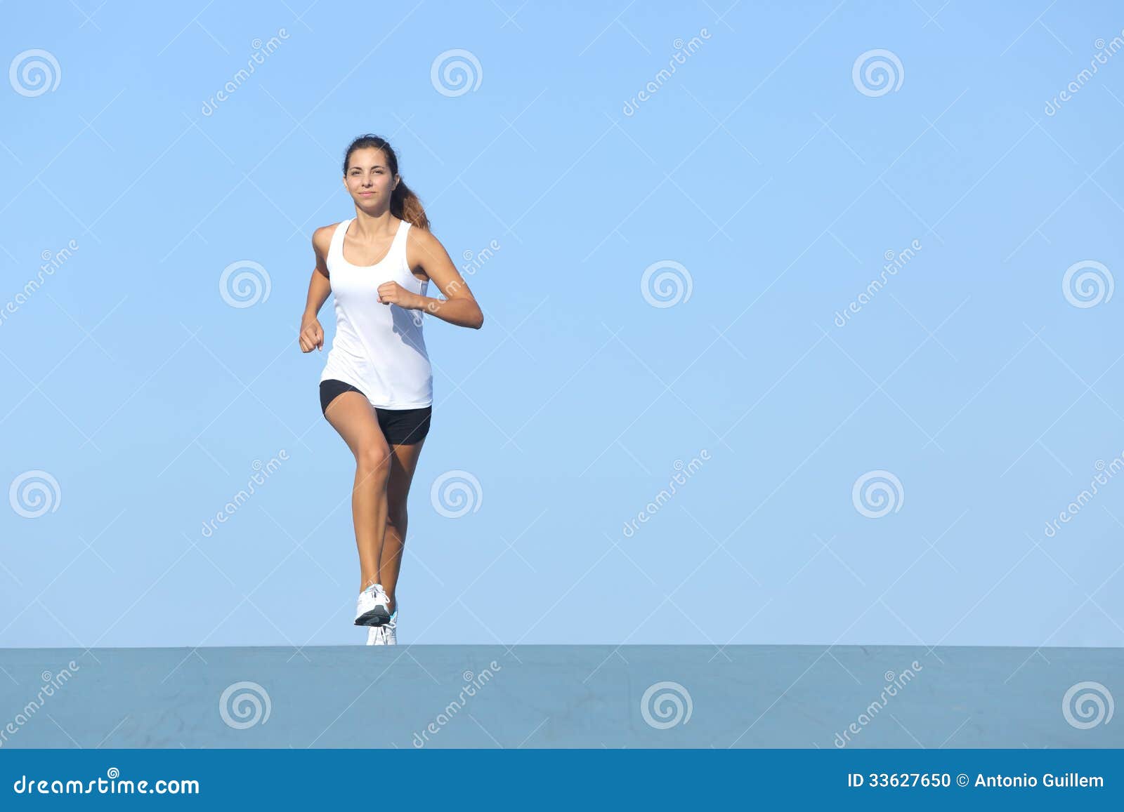Runner woman running alone stock photo. Image of active - 33627650