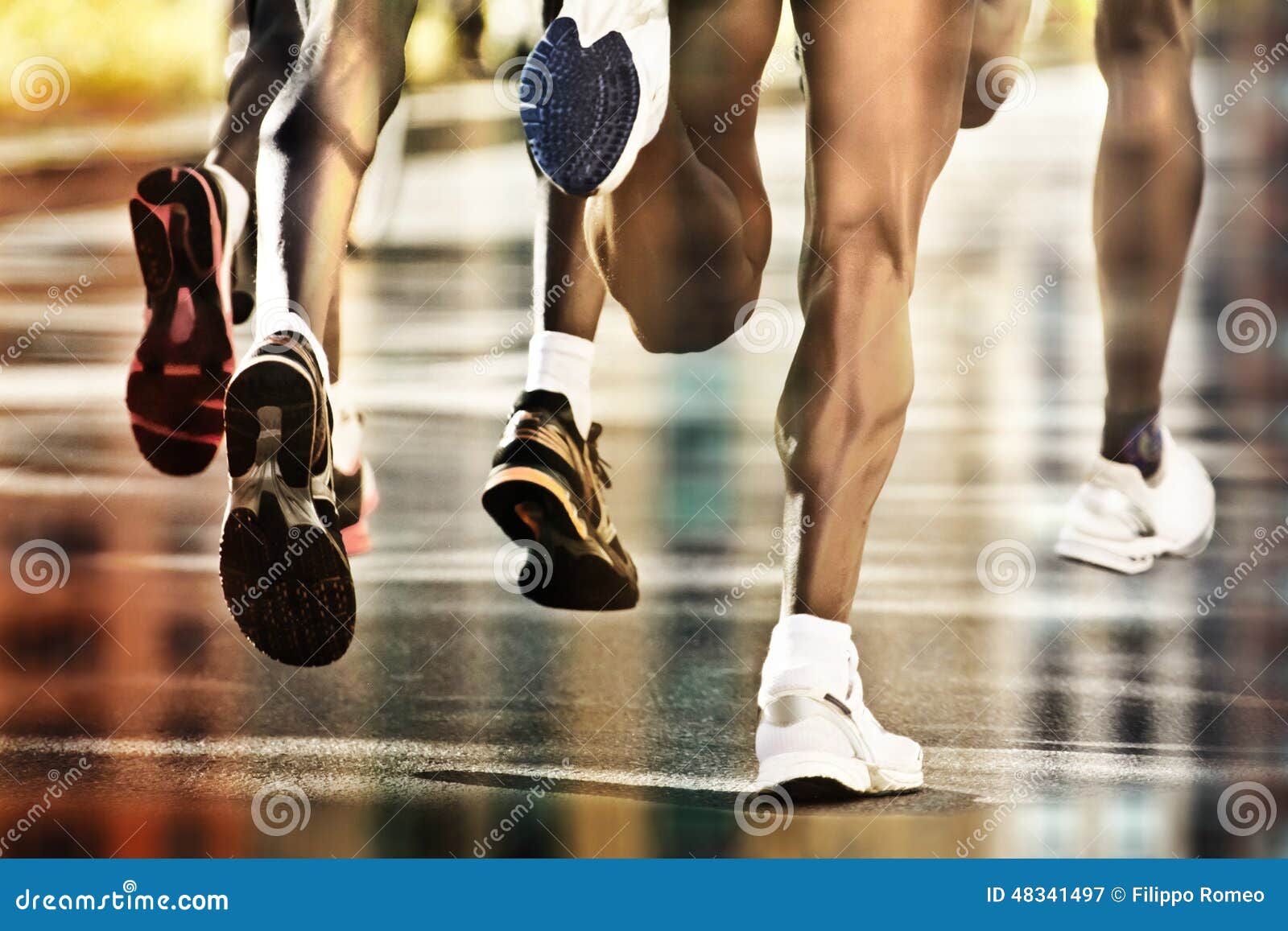 Runners city reflections stock image. Image of people - 48341497