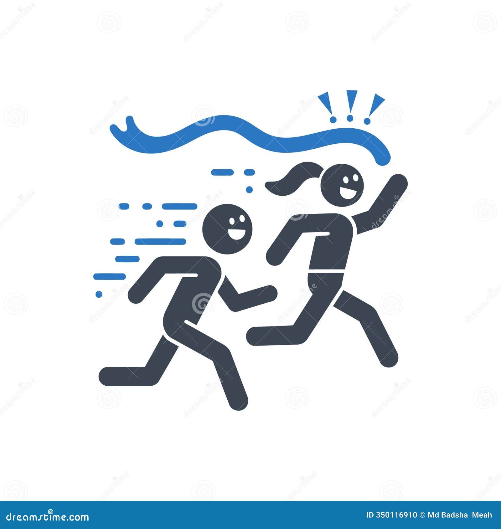 Runners Crossing Finish Icon Stock Illustration - Illustration of ...