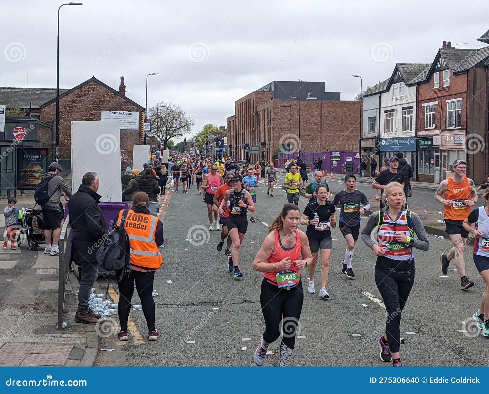 Runners Down the A56, Manchester Marathon 2023 Editorial Image - Image ...