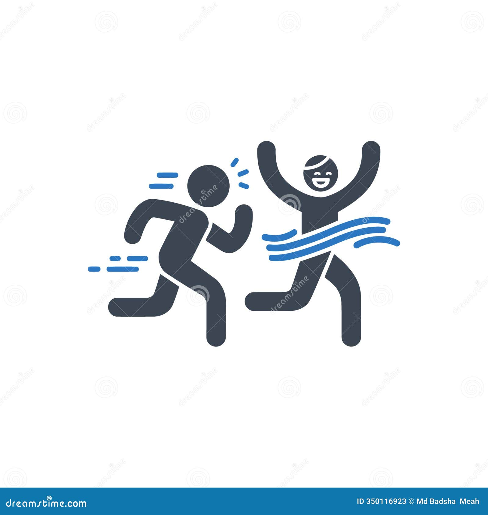 Runners Finish Line Winner Icon Stock Illustration - Illustration of ...