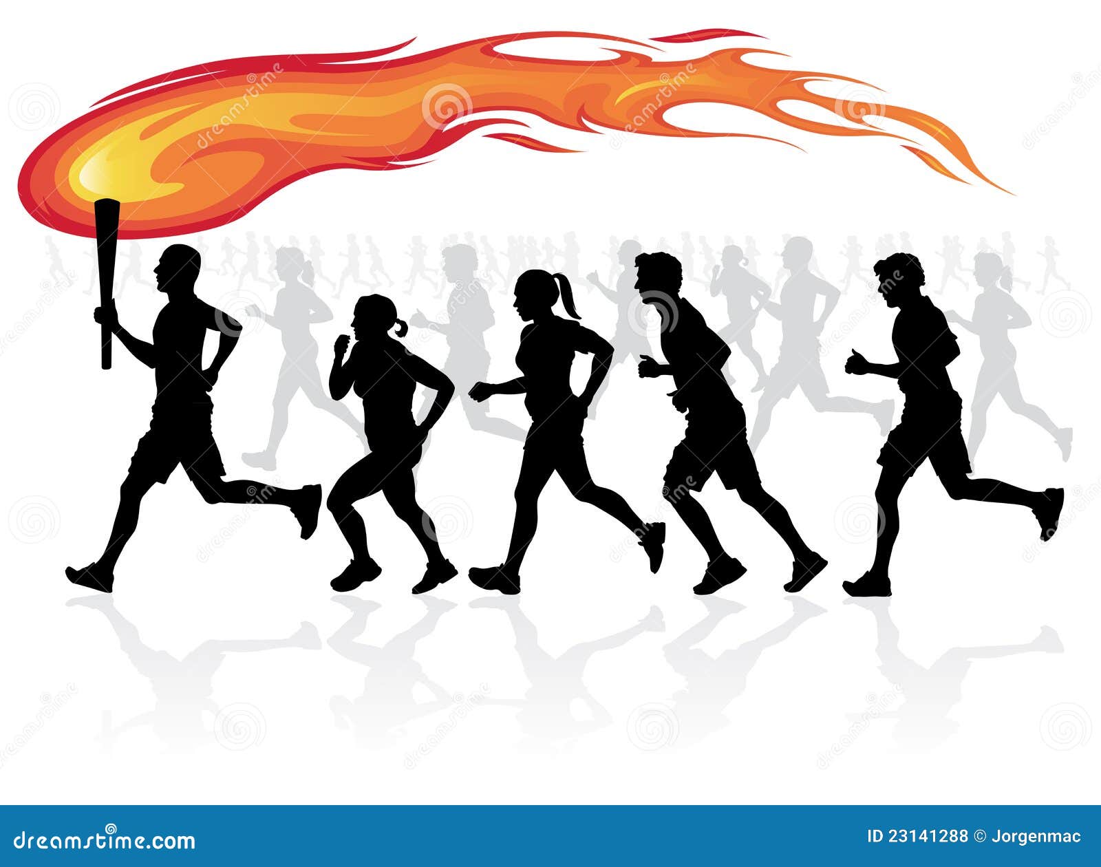 Runners with Flaming Torch. Stock Vector - Illustration of exercising ... Runners with Flaming Torch. Stock Vector - Illustration of exercising ...