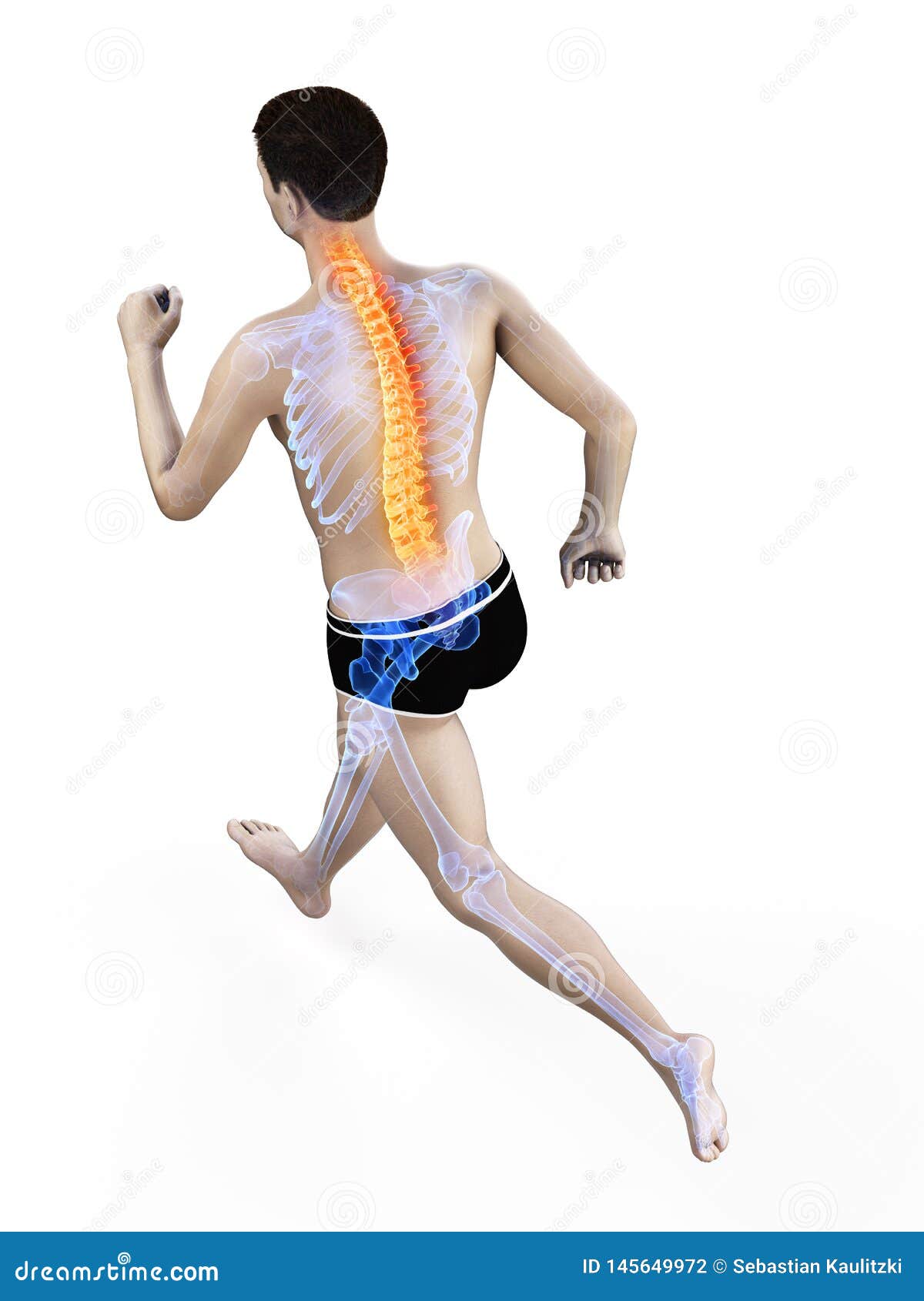 A runners painful back stock illustration. Illustration of arthritis ...
