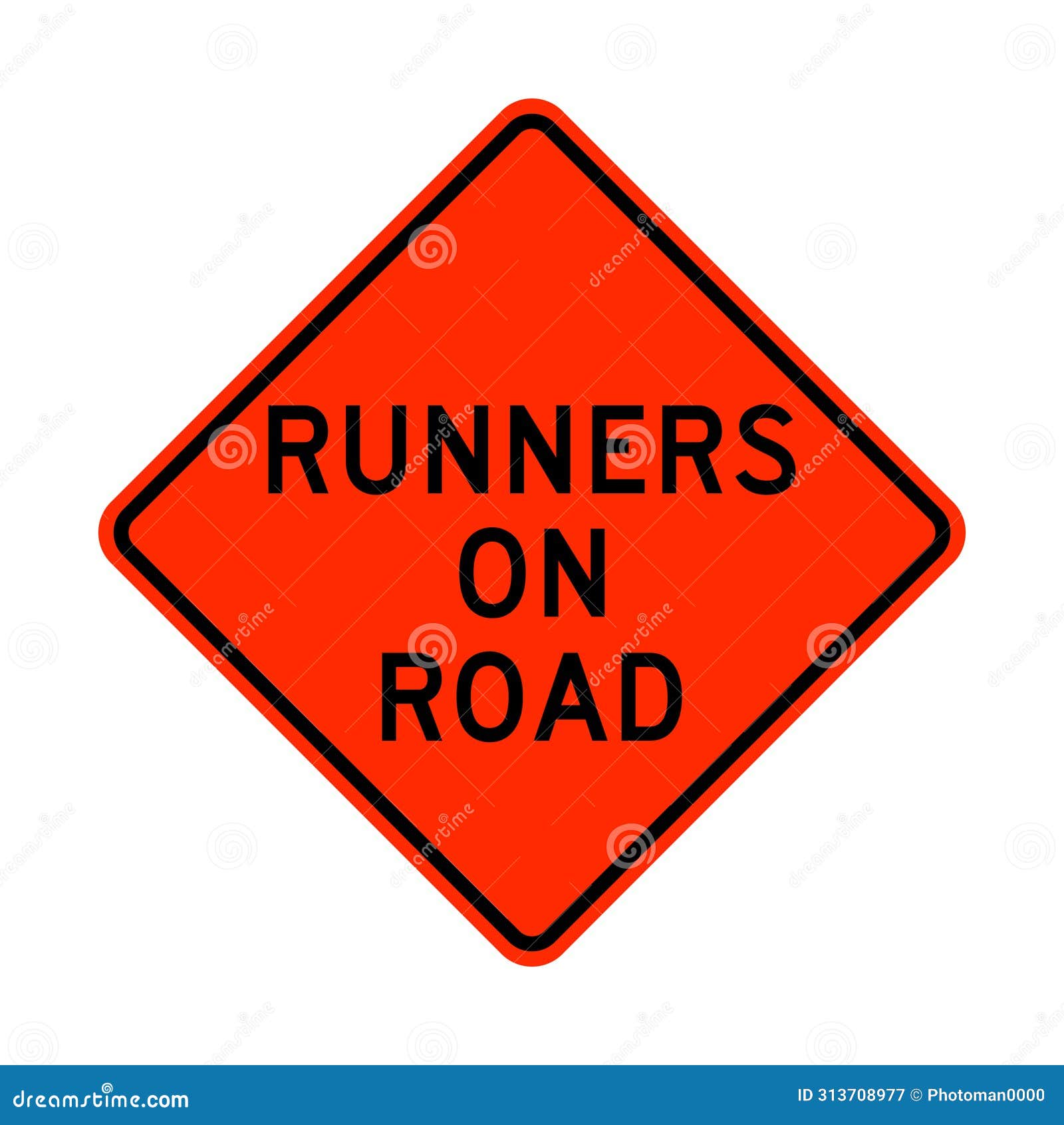 Runners on Road Warning Road Sign Stock Vector - Illustration of safety ...