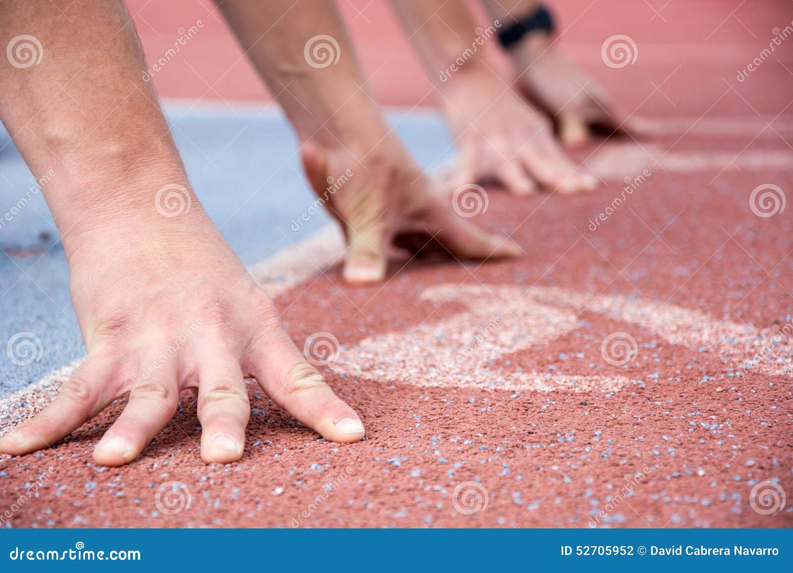 Runners at the Start of the Running Track Stock Photo - Image of ...