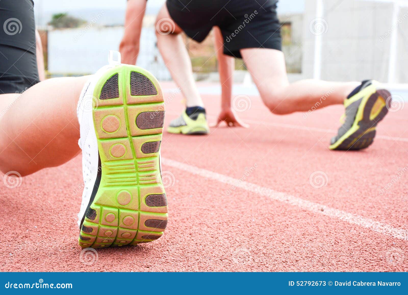 Runners at the Start of the Running Track Stock Image - Image of sprint ...