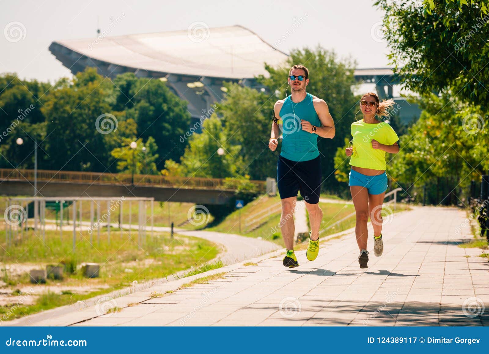 Runners Training Outdoors Working Out Stock Image - Image of activity ...