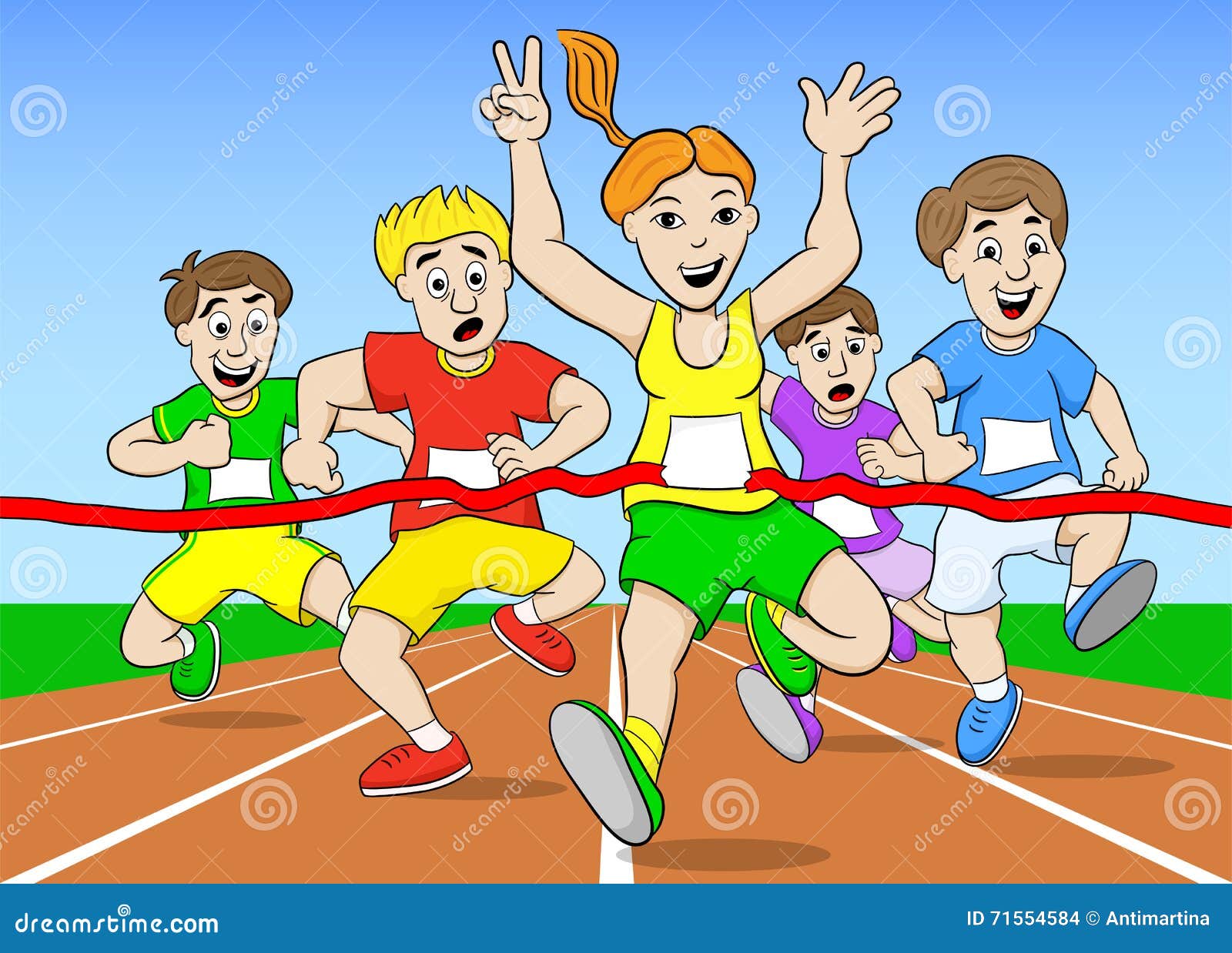 Runners and winner stock vector. Illustration of people - 71554584