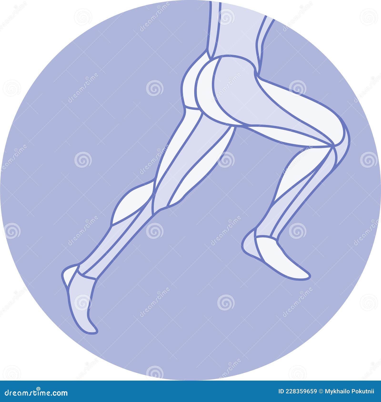 Running Male Anatomy Figure Pose with Muscles Stock Vector ...