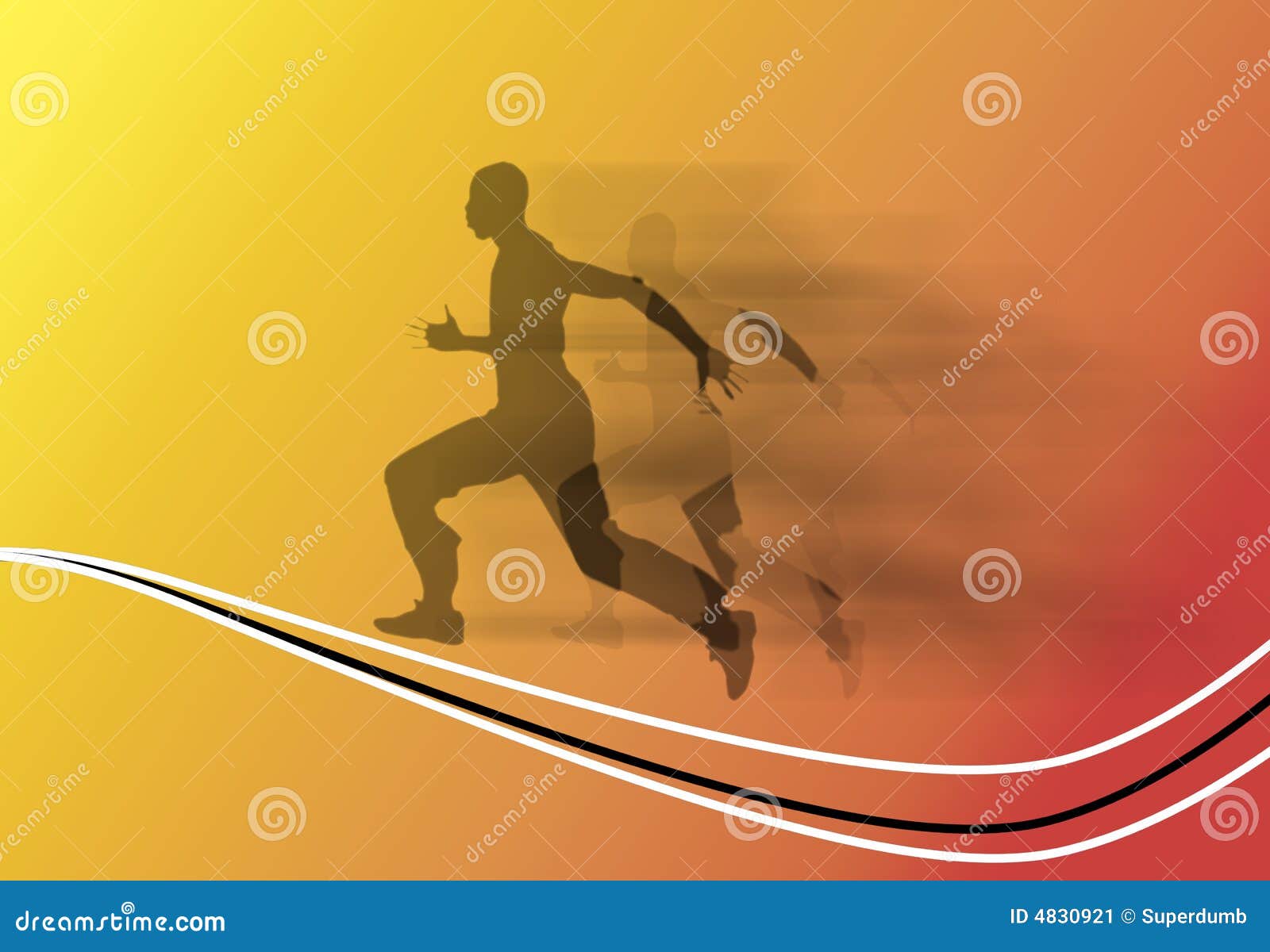 Running stock vector. Illustration of sport, yellow, movement - 4830921